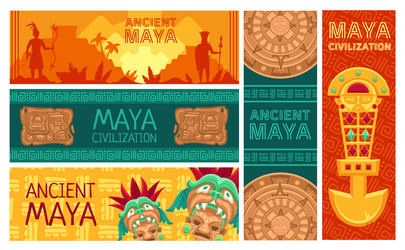 Ancient maya pyramid mesoamerican architecture Vector Image