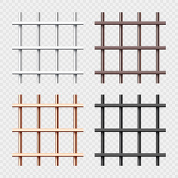 Prison grid metal cage isolated on transparent Vector Image