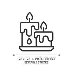 2d customizable candles linear icon Royalty Free Vector