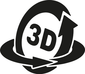 3d icon rotation arrow symbol flat Royalty Free Vector Image