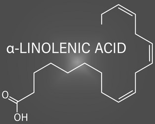 Alpha-linolenic acid skeletal formula Royalty Free Vector