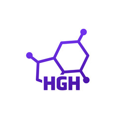 Hgh icon human growth hormone linear design Vector Image