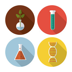 Biology design lab icon flat Royalty Free Vector Image