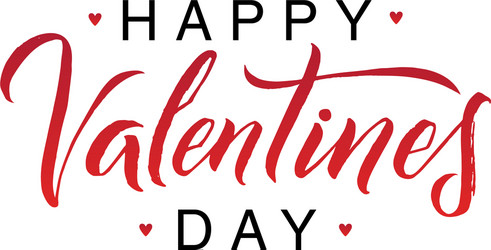 Happy valentines day black and red lettering white