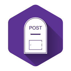White mail box icon post isolated Royalty Free Vector Image