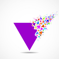 Abstract triangle with explosion on small Vector Image