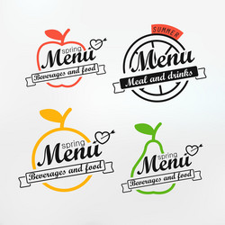Spring menu label design lineart concept Vector Image