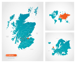 Map scotland with districts Royalty Free Vector Image