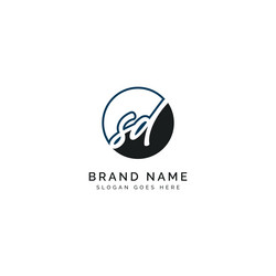 S d sd initial letter handwritten signature logo Vector Image