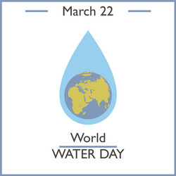 Happy world water day march 22 with drop Vector Image