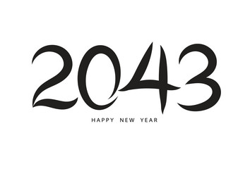 2043 year- happy new year - number Royalty Free Vector Image