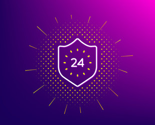24 hours protection icon shield sign Royalty Free Vector
