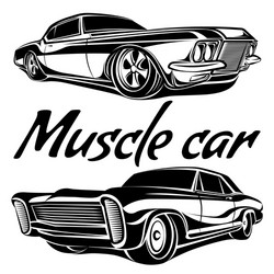 Set of classic muscle car emblems Royalty Free Vector Image