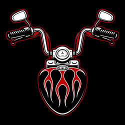 Black and white motorcycle handlebar Royalty Free Vector