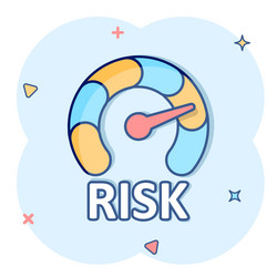 Risk meter icon in flat style rating indicator Vector Image