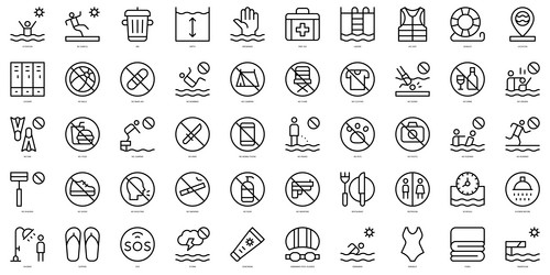 Swimming pool rules Royalty Free Vector Image - VectorStock