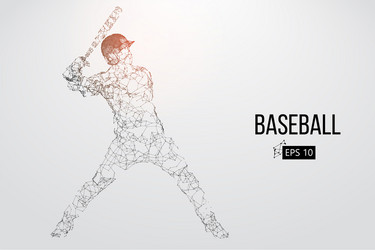 Silhouette of a baseball player and barcode Vector Image