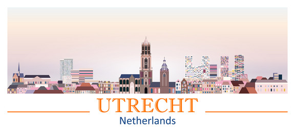 Utrecht dark line simple minimalist skyline Vector Image