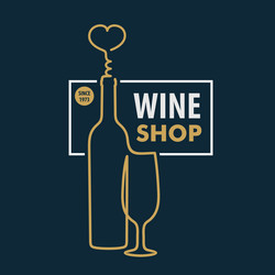 Wine shop poster banner template vintage Vector Image
