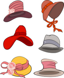 Set of hats cartoons Royalty Free Vector Image