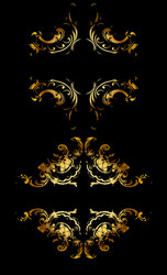 Symmetrical gold frame scroll Royalty Free Vector Image