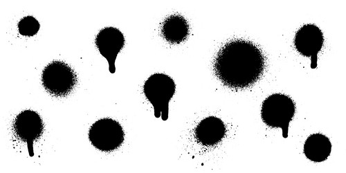 Various spray paint graffiti decorative splatters Vector Image