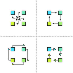 Algorithm design method model process flat icon Vector Image