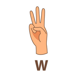 Hand showing letter v sign language alphabet Vector Image