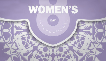Template greeting card 8 march purple color Vector Image