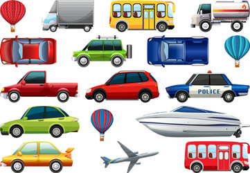 Set of transport objects Royalty Free Vector Image