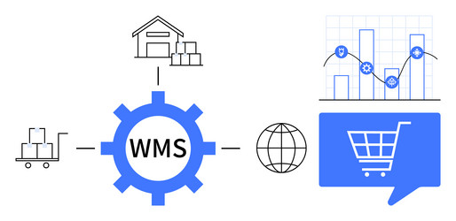 Warehouse management system flow integration Vector Image