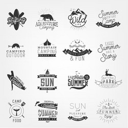 Camping labels set Royalty Free Vector Image - VectorStock