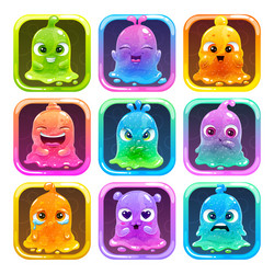 Cartoon colorful jelly drops Royalty Free Vector Image