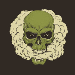 Skeleton Smoking Weed