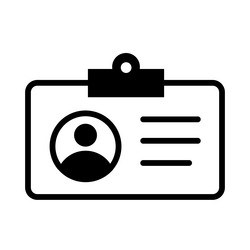 Id card line icon identification and holder Vector Image