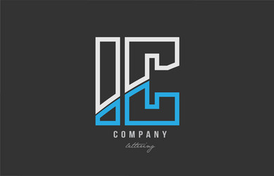 Orange pastel blue alphabet letter ic i c logo Vector Image