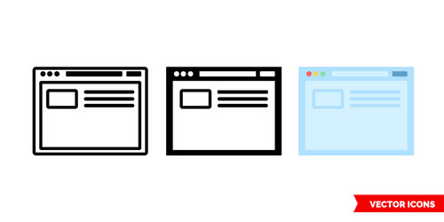 Online payment icon 3 types color black Royalty Free Vector