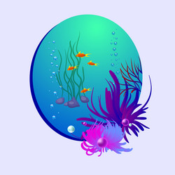 Border design with fish and coral reef Royalty Free Vector
