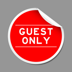 Red color inserted label with word guest only Vector Image