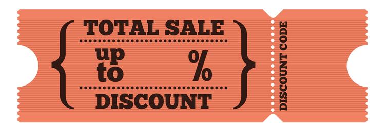 Special discount coupon template in retro ticket Vector Image