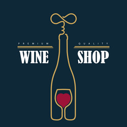 Wine shop poster banner template vintage Vector Image