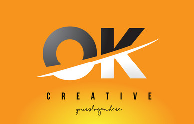 Ok o k letter modern logo design with yellow Vector Image