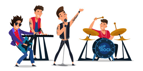 Cartoon crowd people at music festival or rock Vector Image