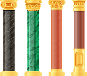 Realistic antique pillars set column Royalty Free Vector