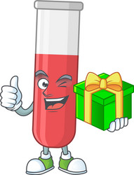 Cartoon colorful blood test tube mascot isolated Vector Image
