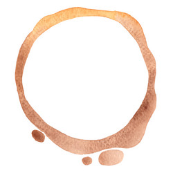 Brown color circle frame watercolor Royalty Free Vector