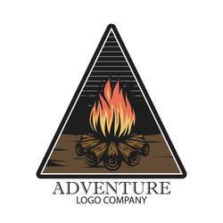 Campfire badge design Royalty Free Vector Image