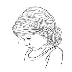 Female face template sketch Royalty Free Vector Image