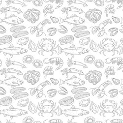 Hand drawn seafood pattern Royalty Free Vector Image