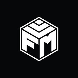 Fm logo letter monogram with triangle slice Vector Image